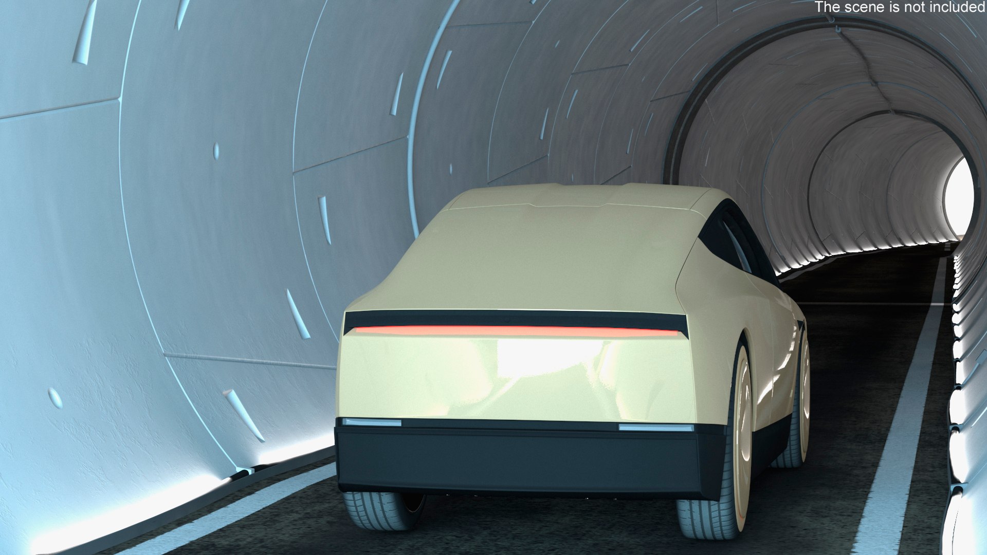3D Futuristic Tesla Transport Tunnel And Tesla Cybercab Robotaxi ...
