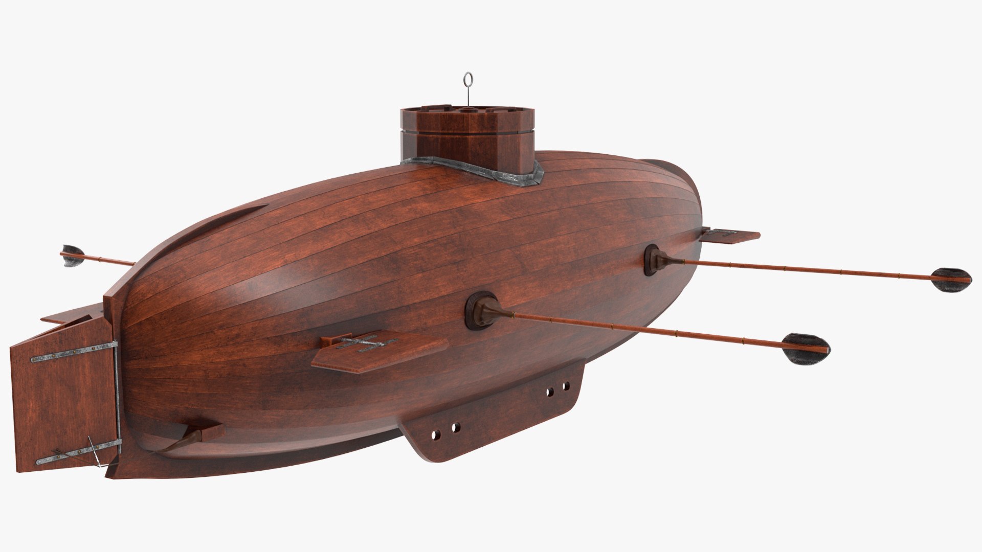 Realistic Model Of Drebbel Submarine Rigged For Maya 3D Model ...