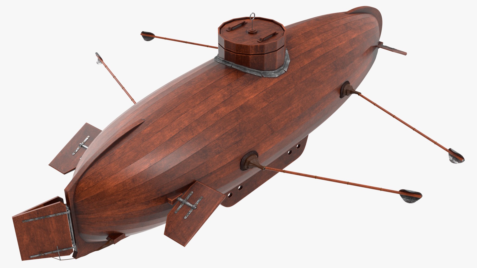 Realistic Model Of Drebbel Submarine Rigged For Maya 3D Model ...