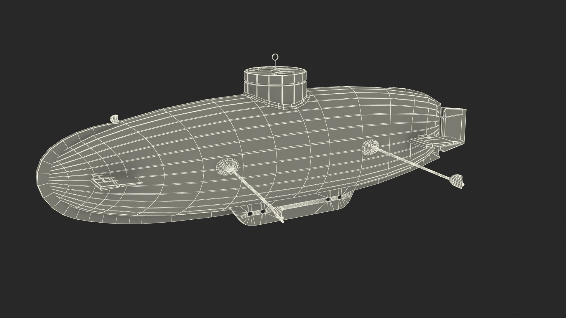 Realistic Model Of Drebbel Submarine Rigged For Maya 3D Model ...