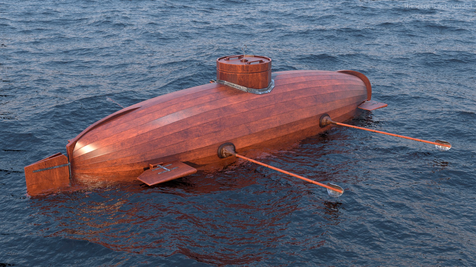 Realistic Model Of Drebbel Submarine Rigged For Maya 3D Model ...