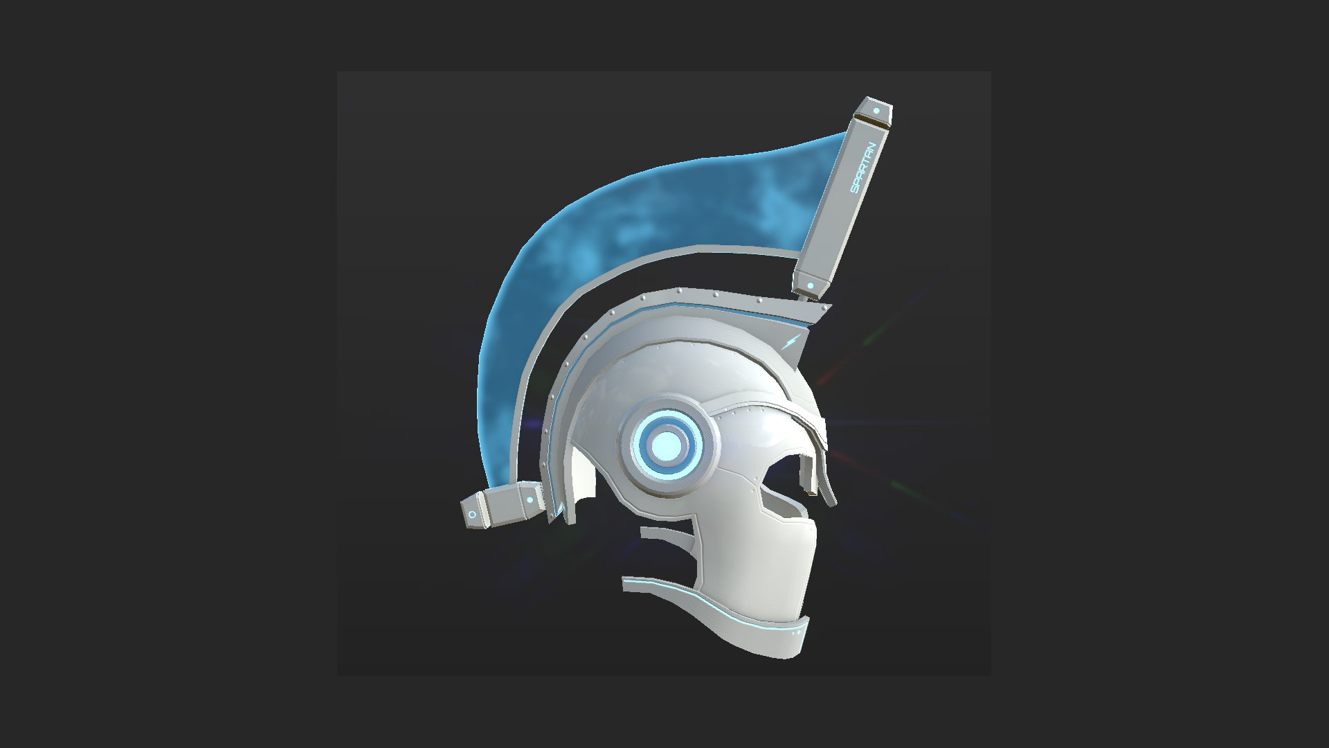 3D SciFi Spartan Helmet 01 White Blue - Character Design - TurboSquid ...