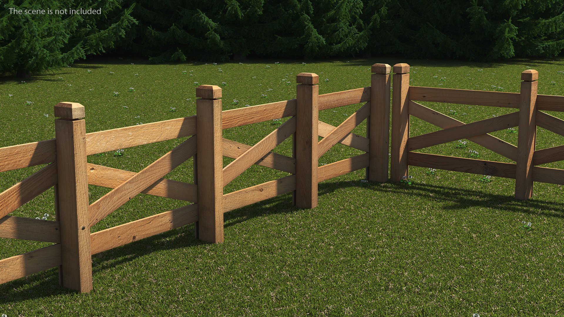 3D Farm Wooden Fence - TurboSquid 2190029