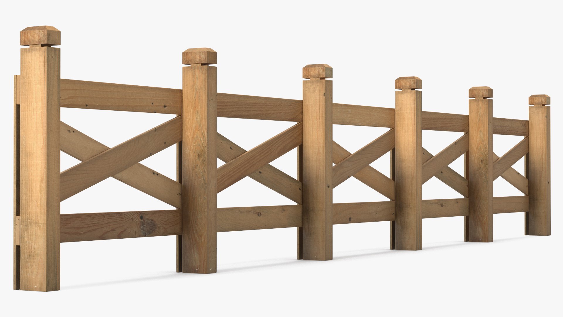 3D Farm Wooden Fence - TurboSquid 2190029