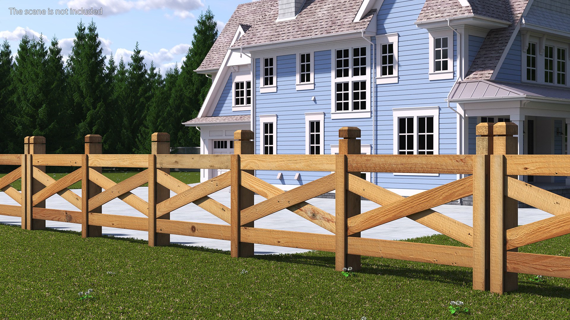 3D Farm Wooden Fence - TurboSquid 2190029