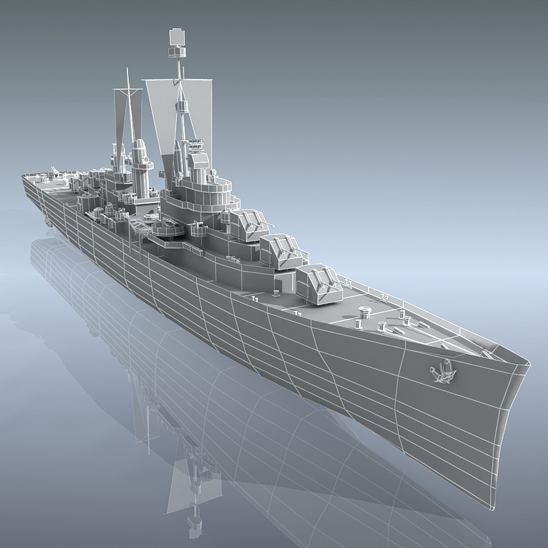 Uss San Diego Cl-53 3d Obj