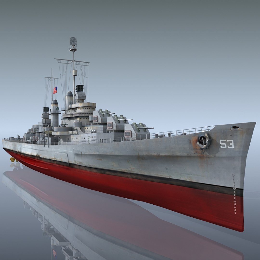 Uss San Diego Cl-53 3d Obj