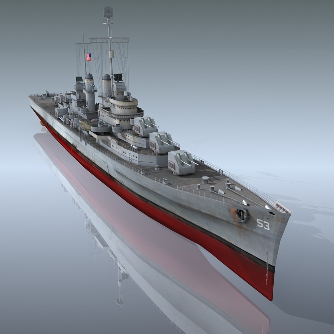 Uss San Diego Cl-53 3d Obj