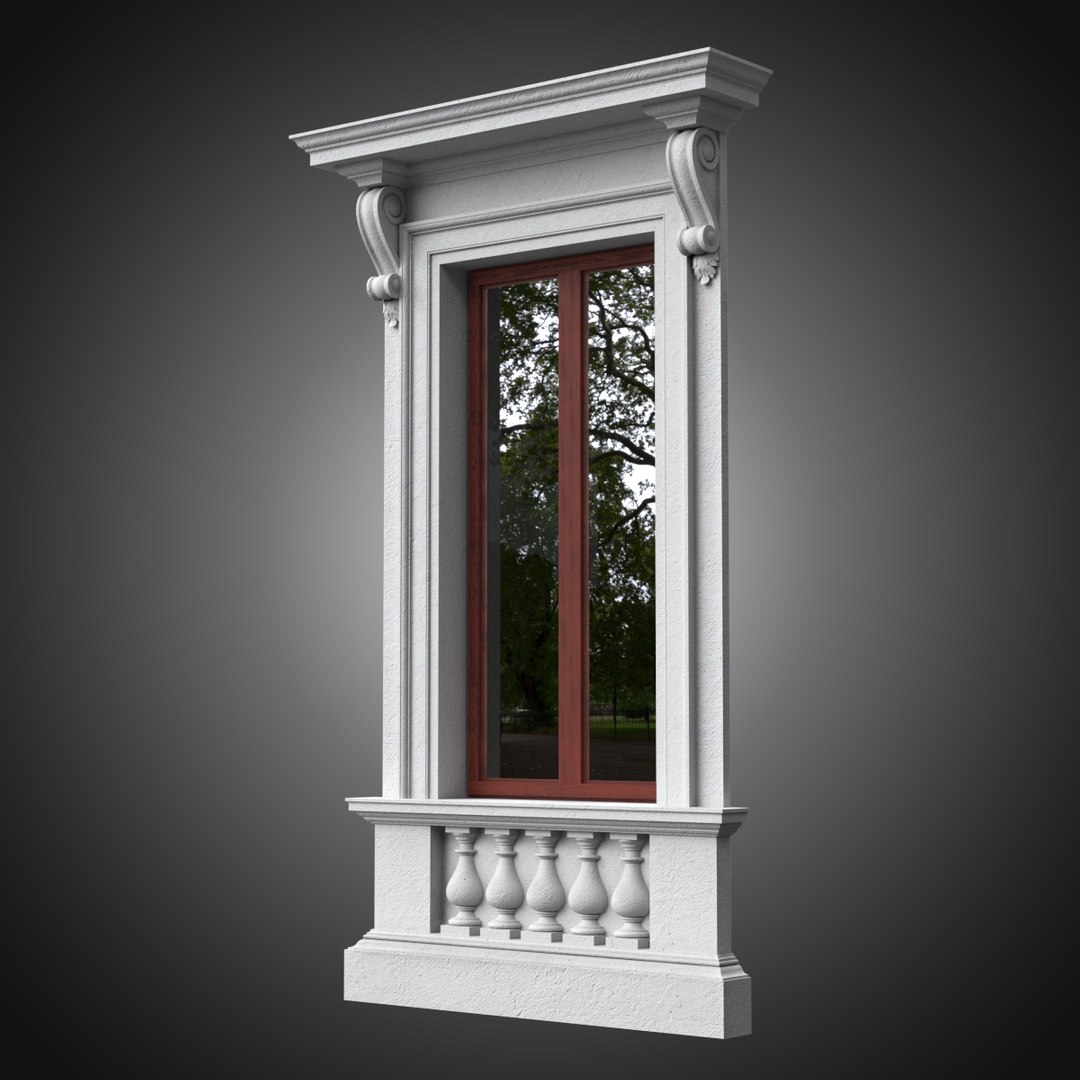 3D Model Classical Window Frame Pedestal - TurboSquid 1591315