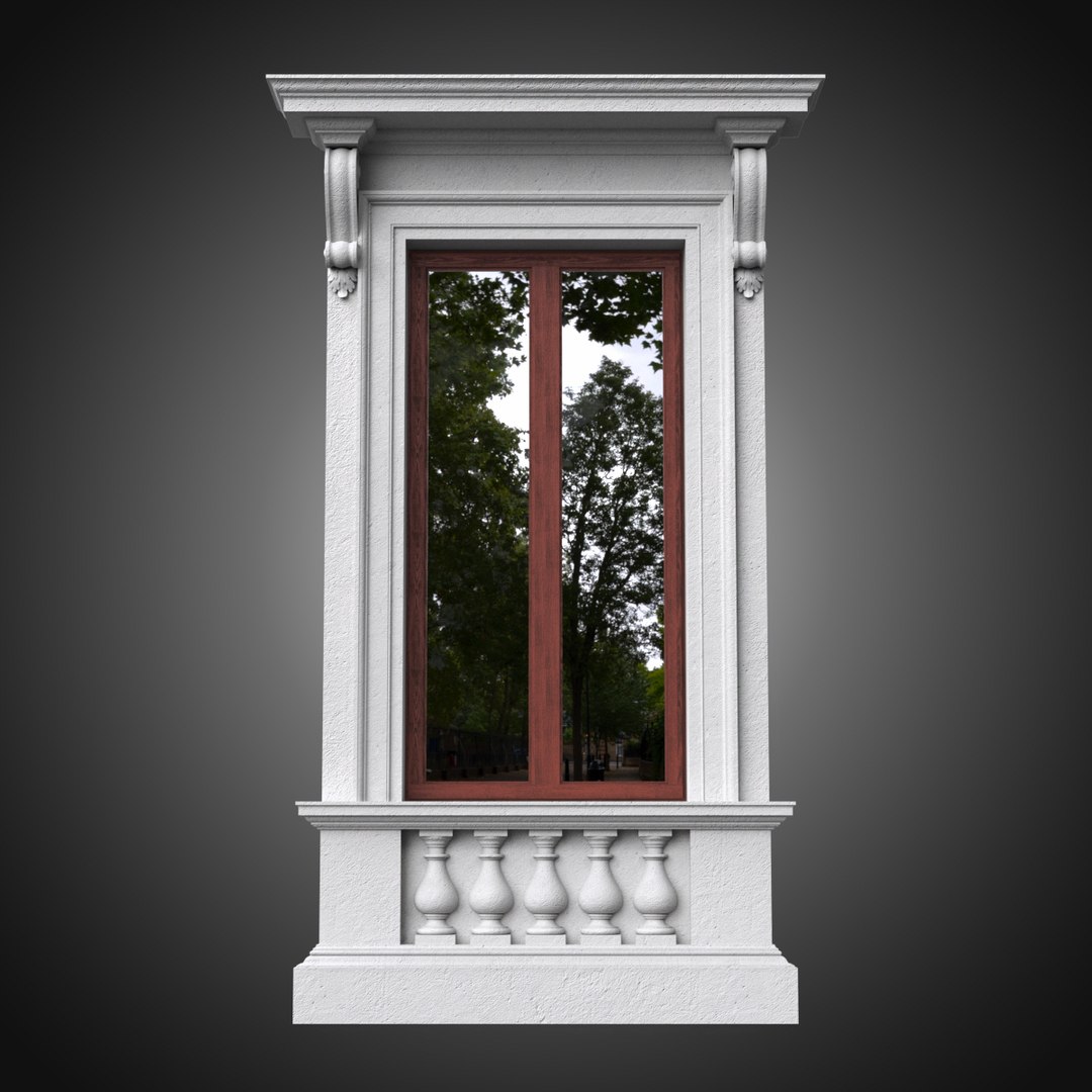 3D Model Classical Window Frame Pedestal - TurboSquid 1591315