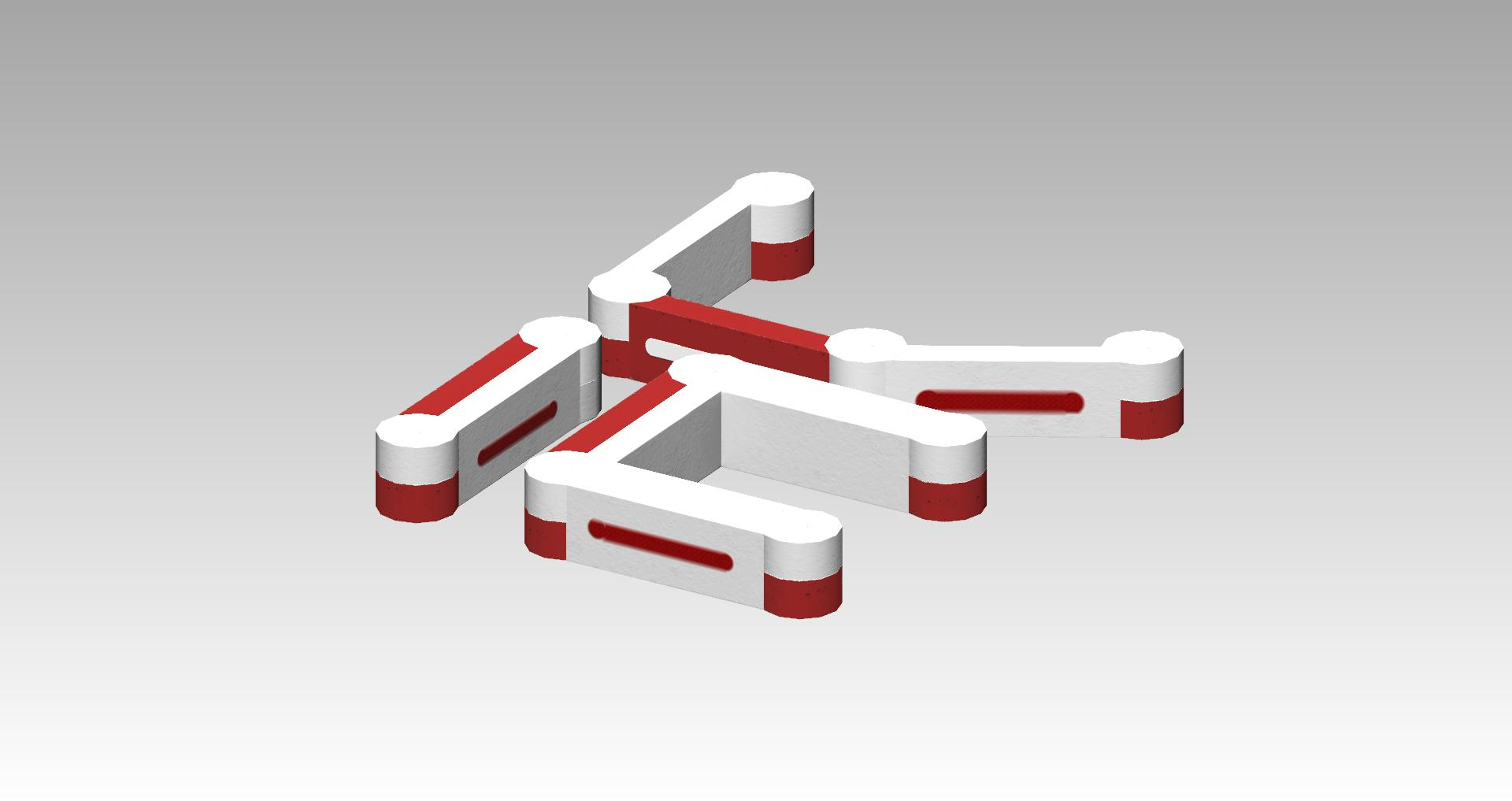 3D Red-white Modular Box Barrier - TurboSquid 2085436