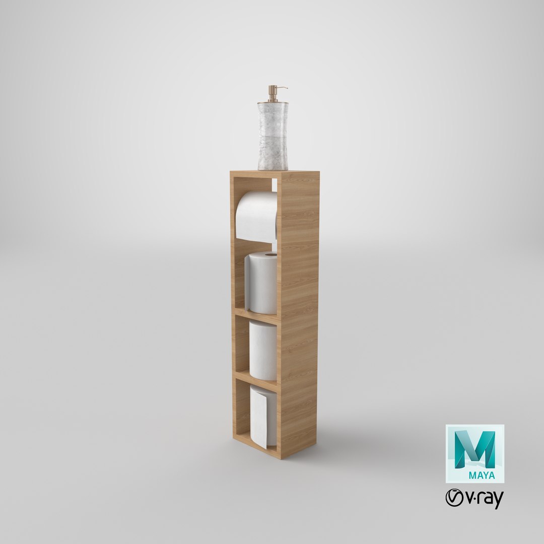 Toilet paper holder storage 3D model - TurboSquid 1510393