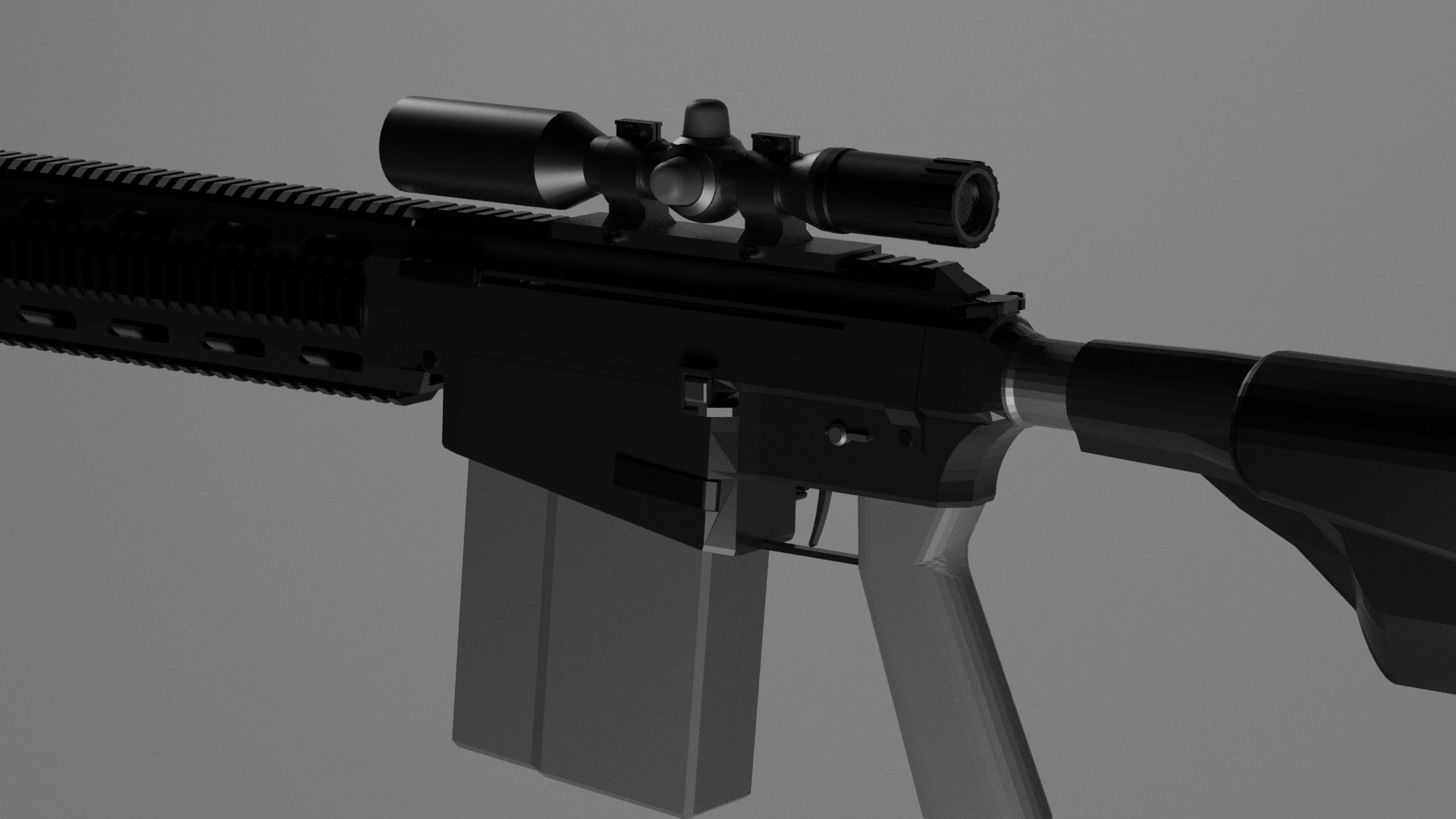 Futuristic SR-25 style Sniper Rifle 3D model - TurboSquid 1960424