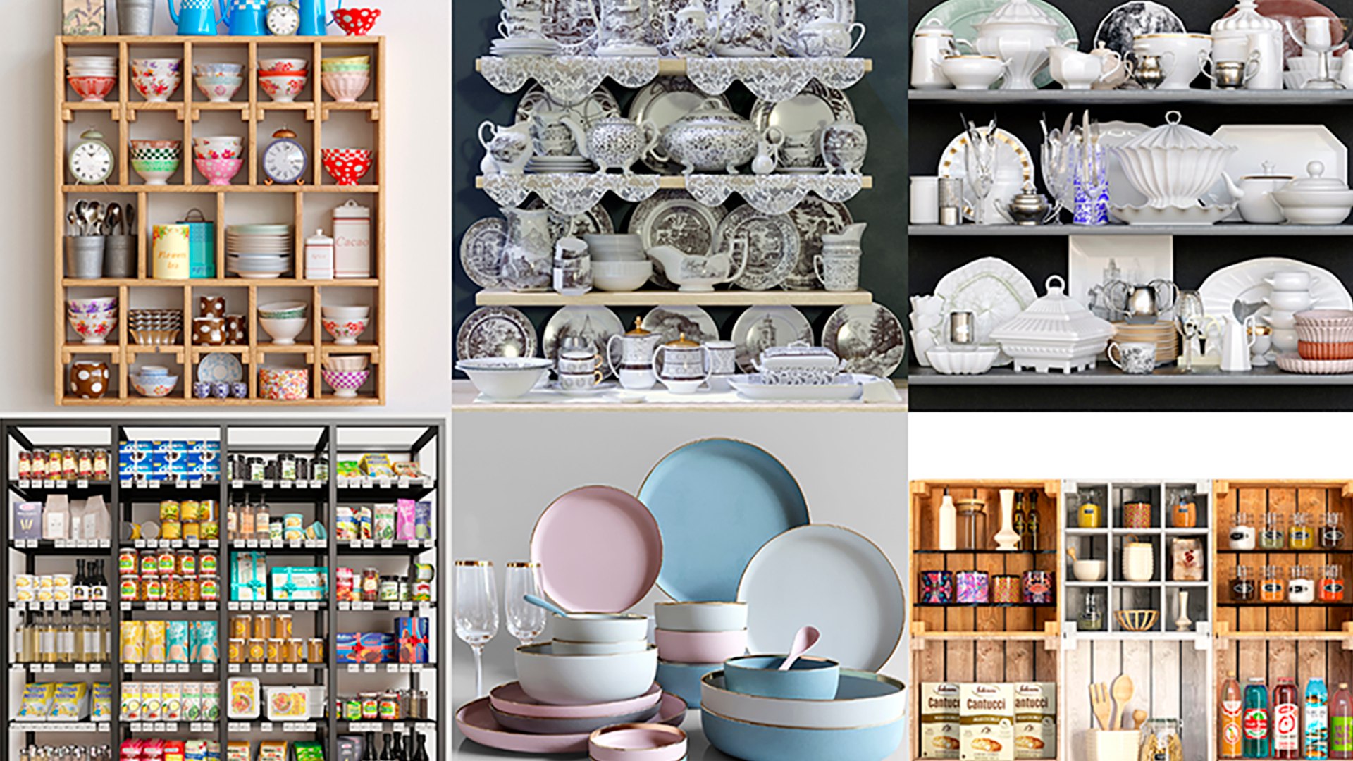 Large Set Of 25 Sets With Small Items For The Kitchen And Decor 3D ...