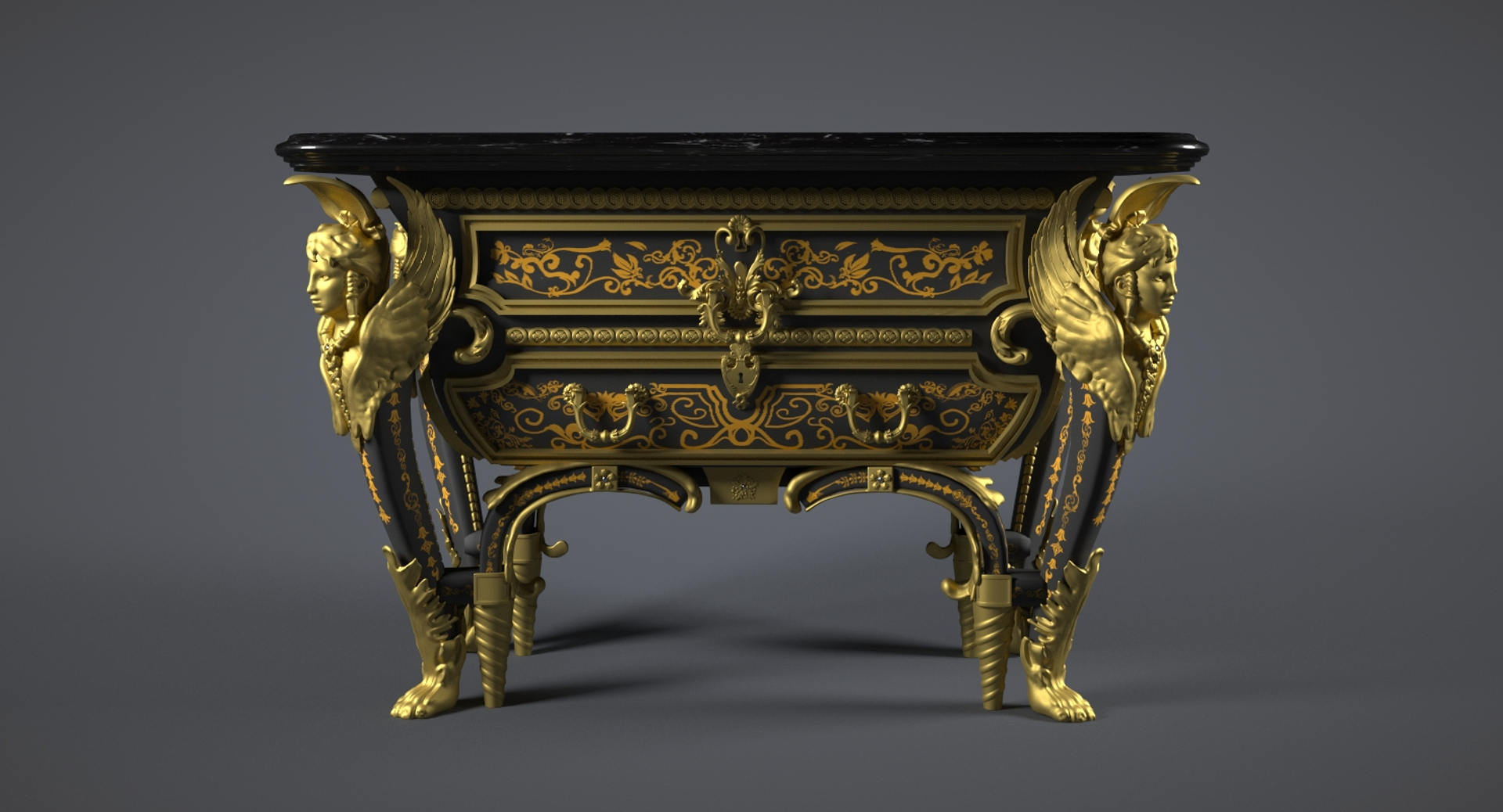 3D Chest C Boulle Model - TurboSquid 1327314
