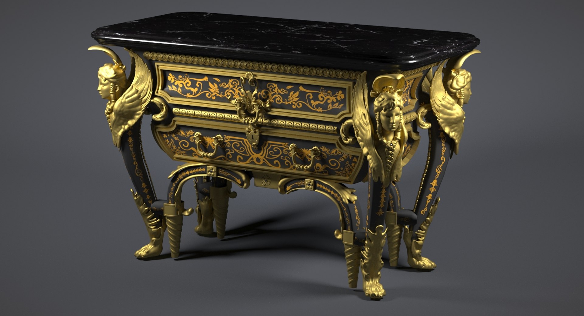 3D Chest C Boulle Model - TurboSquid 1327314