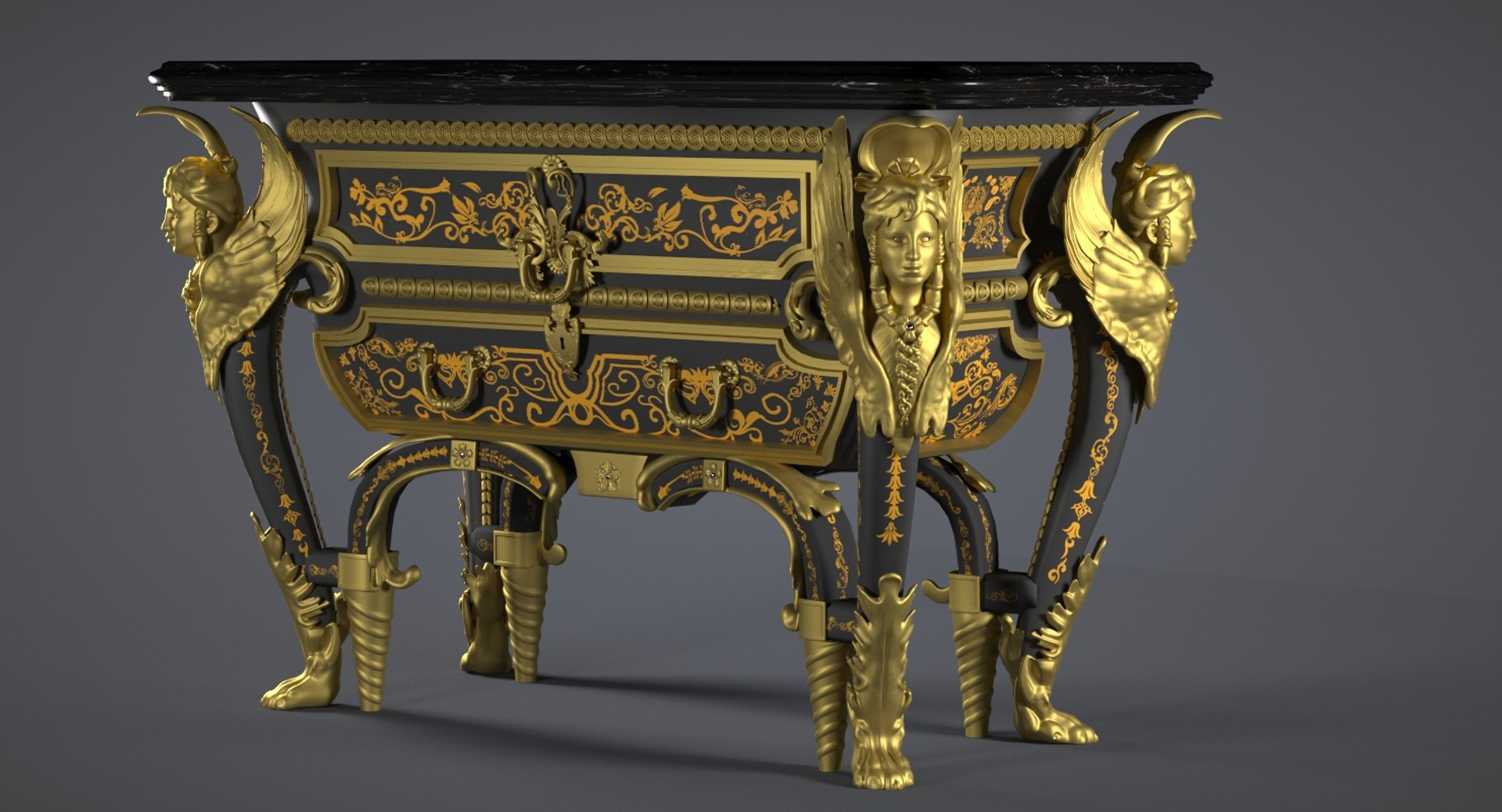 3D Chest C Boulle Model - TurboSquid 1327314