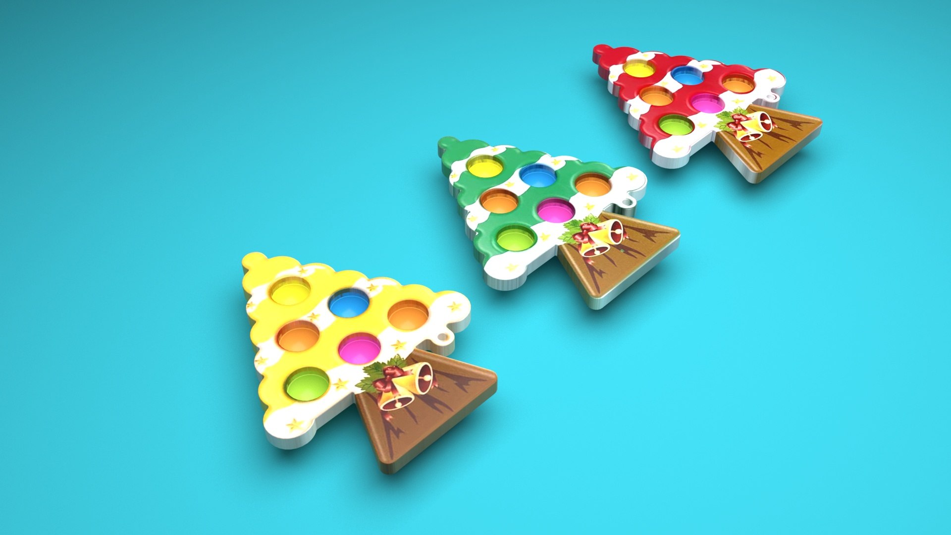 Christmas Tree Simple Dimples Set 3D model - TurboSquid 1832595