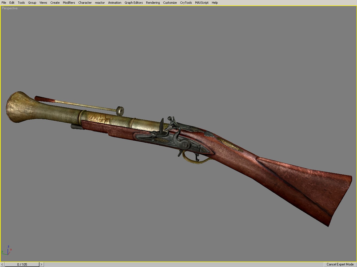 Old Fusil Flintlock Musket 3d Max