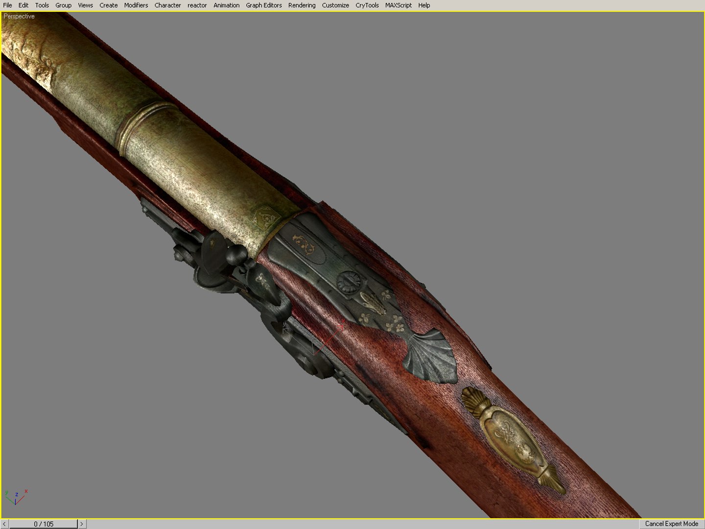 Old Fusil Flintlock Musket 3d Max