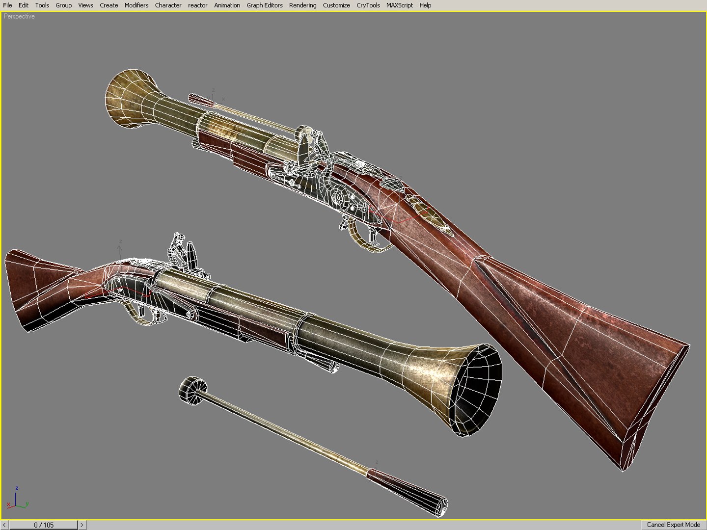 Old Fusil Flintlock Musket 3d Max
