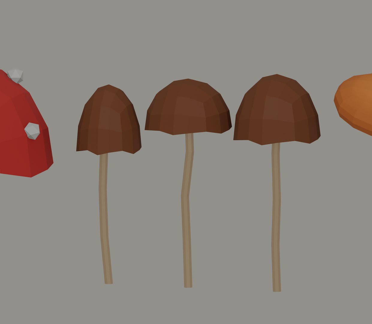 3D Mushrooms Low Poly - TurboSquid 2058125