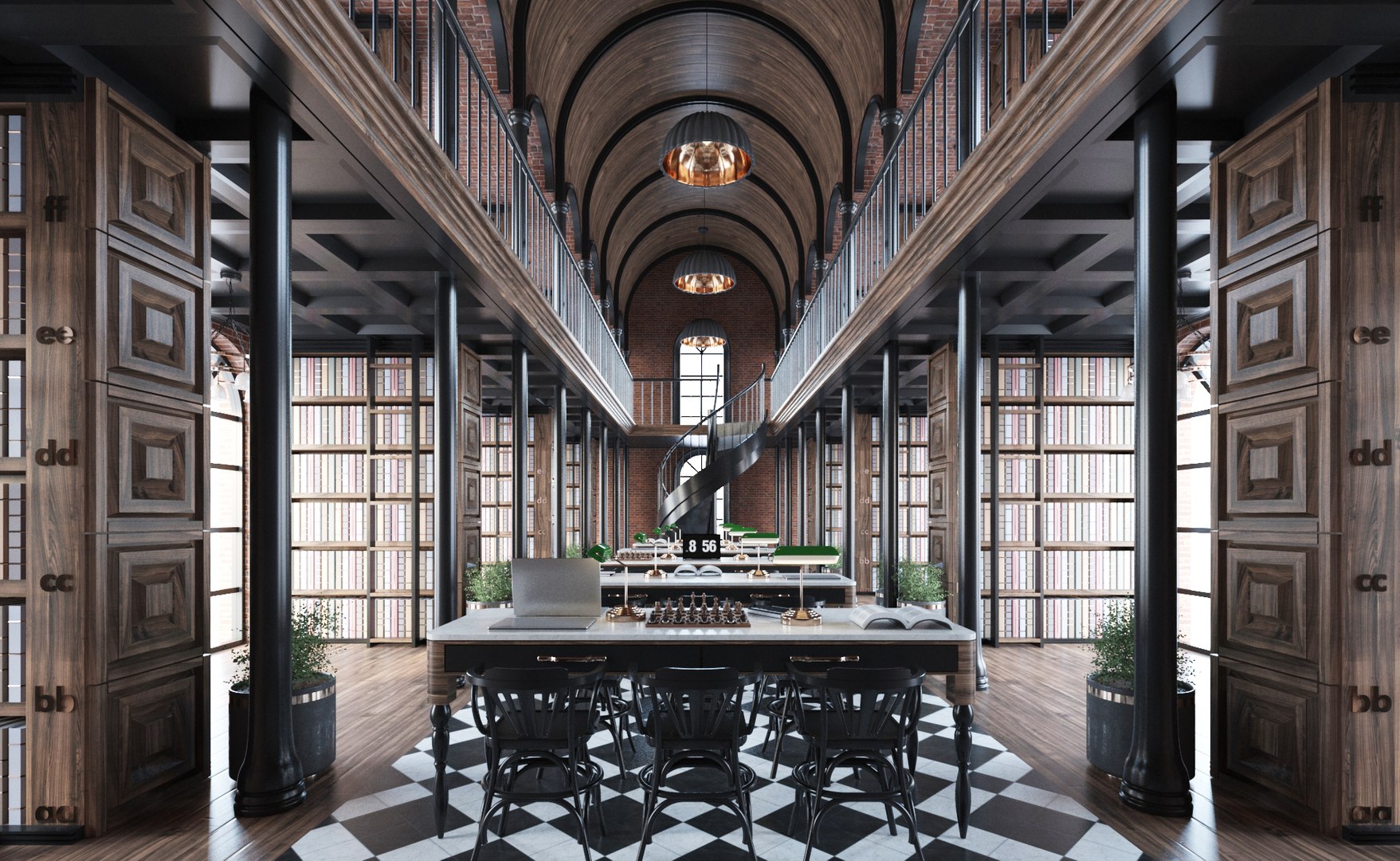 3D Library Interior - TurboSquid 2124145