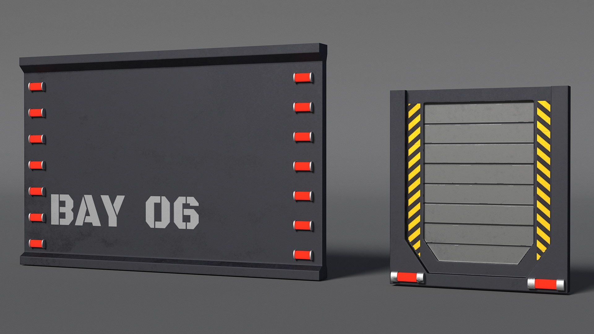 Sci Fi Spaceship Hangar Bay Gates Set 3D Model - TurboSquid 2206572