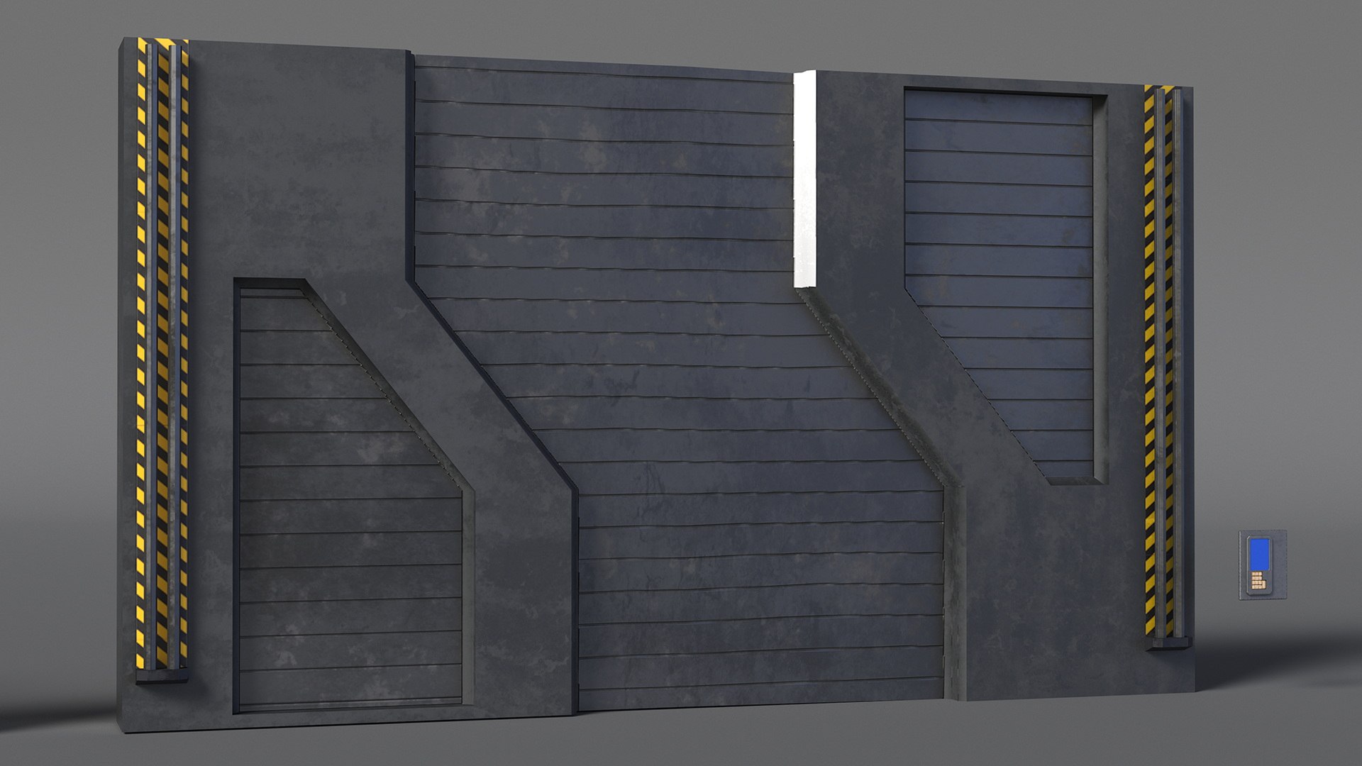 Sci Fi Spaceship Hangar Bay Gates Set 3D Model - TurboSquid 2206572
