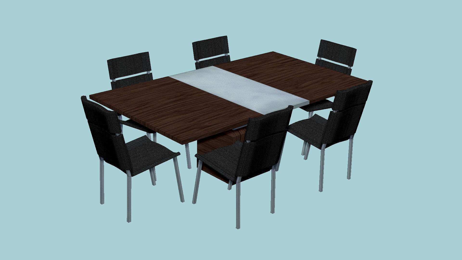3D Dark Wood Dinning Table - Furniture Interior Design - TurboSquid 1735964
