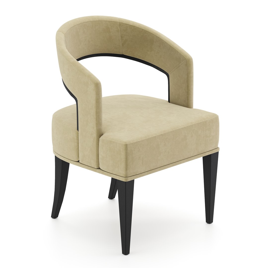 Gold Curved Accent Chair 3D - TurboSquid 1702787