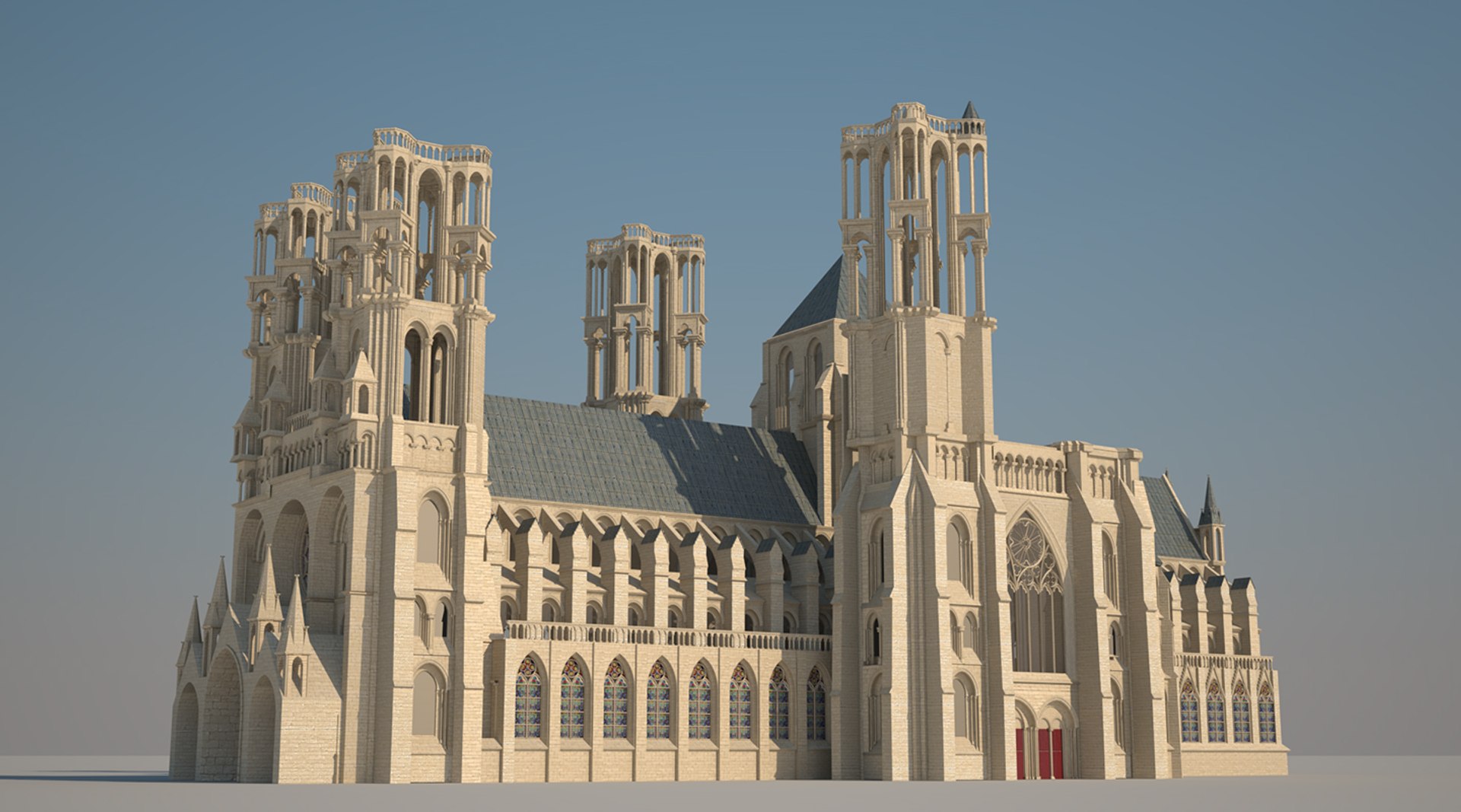 3d laon gothic cathedral