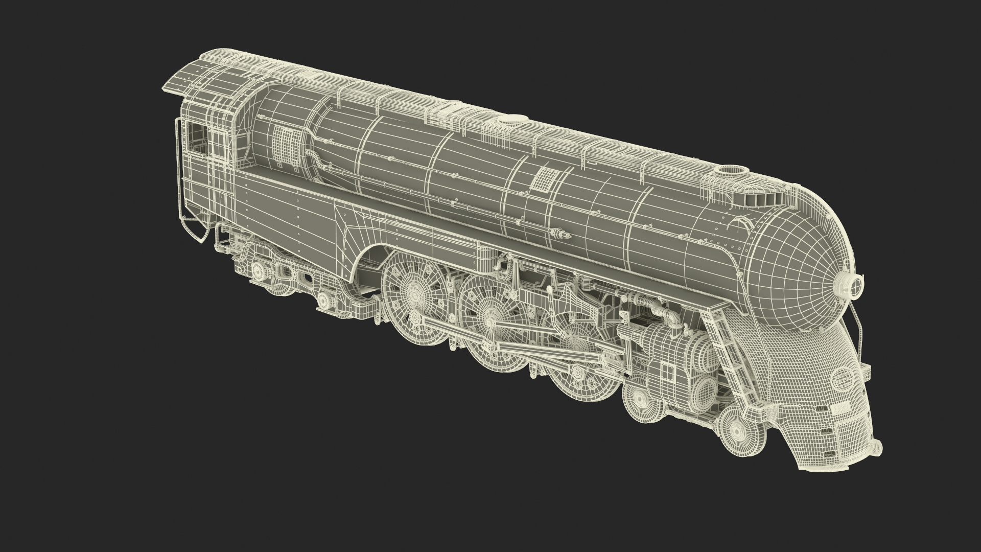 Vintage Steam Locomotive Dreyfuss Hudson Rigged For Cinema 4D 3D Model - TurboSquid 2325628