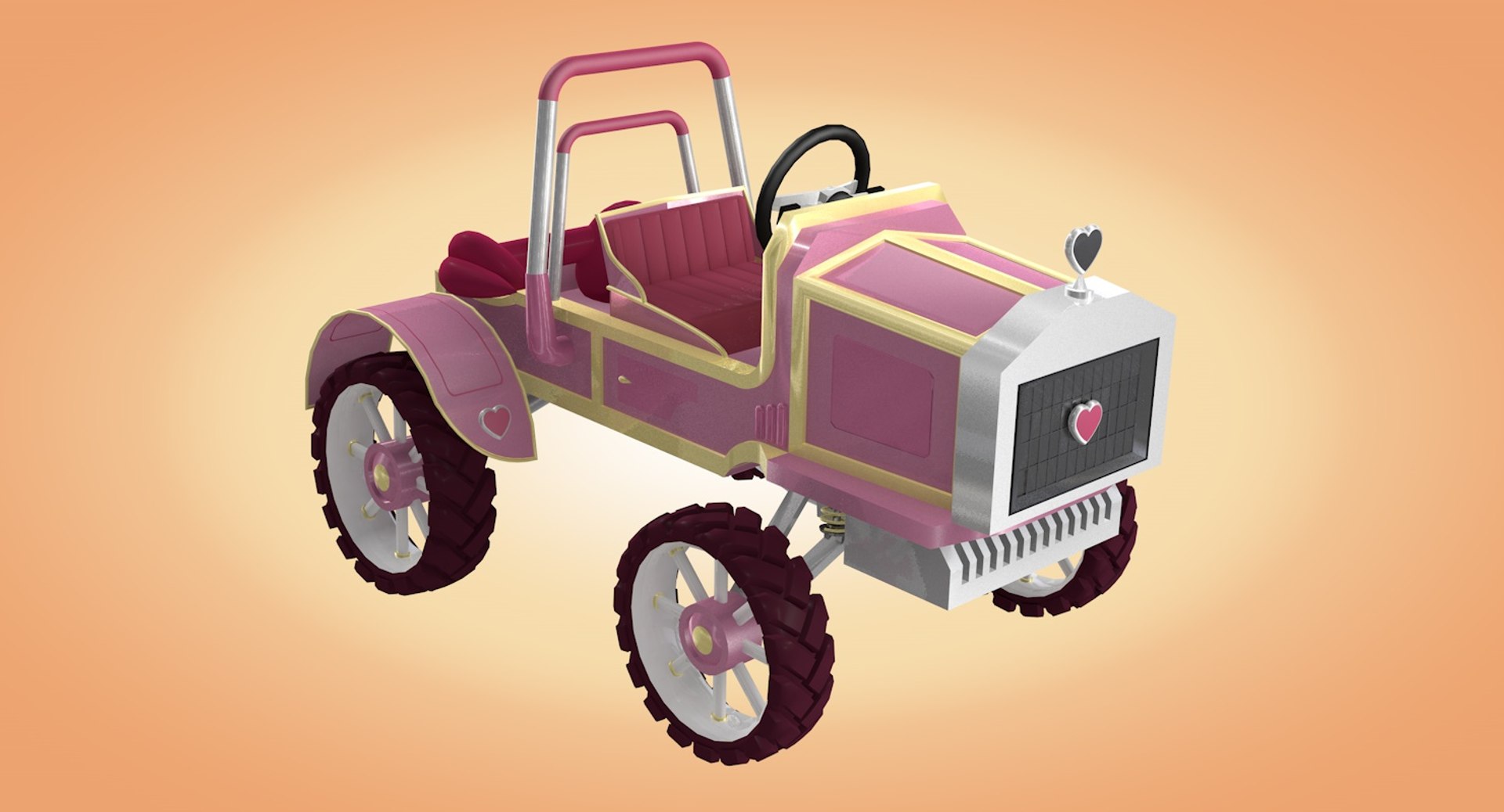 3d Model Of Tractor Princess Peach