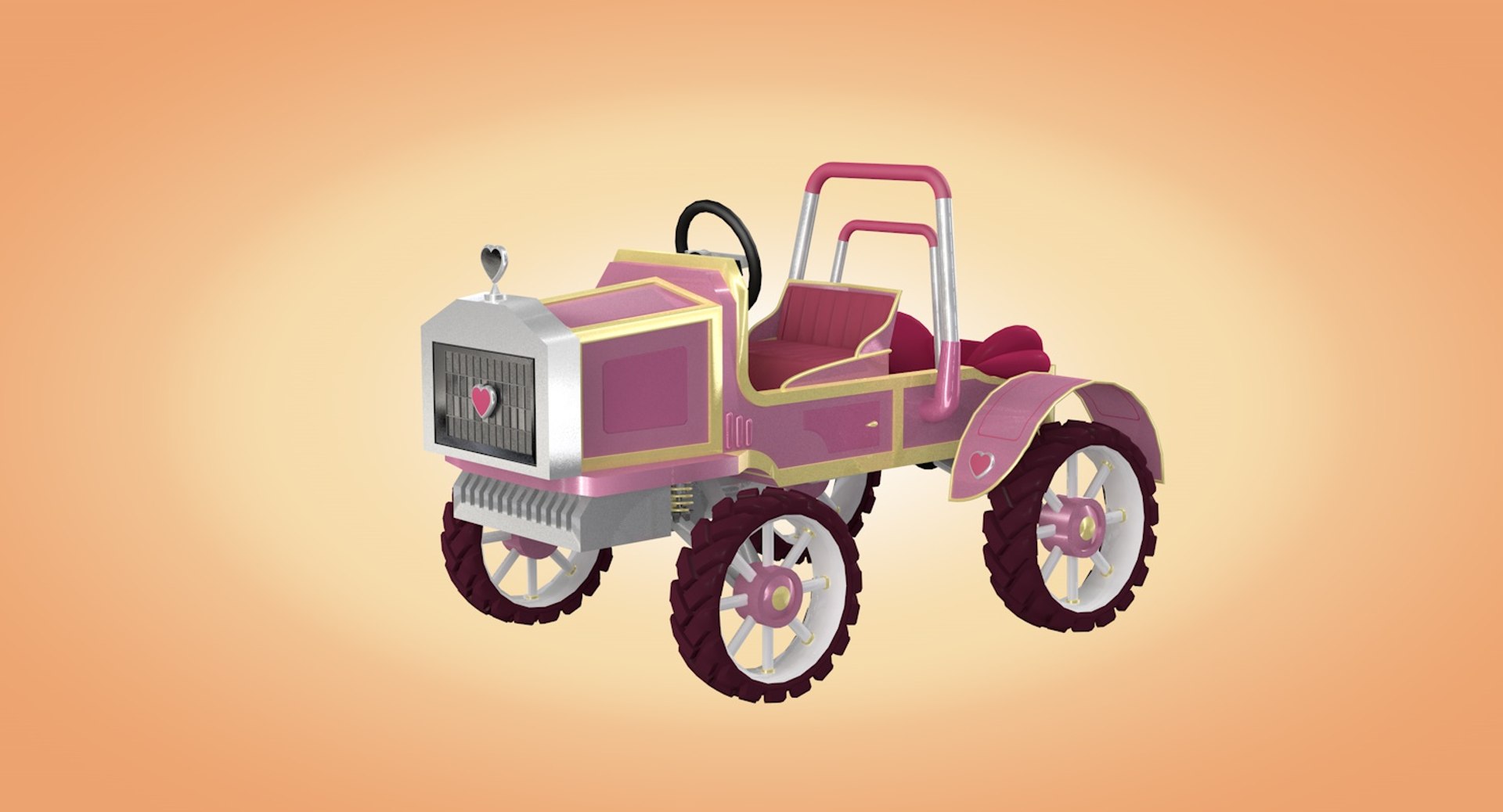 3d Model Of Tractor Princess Peach