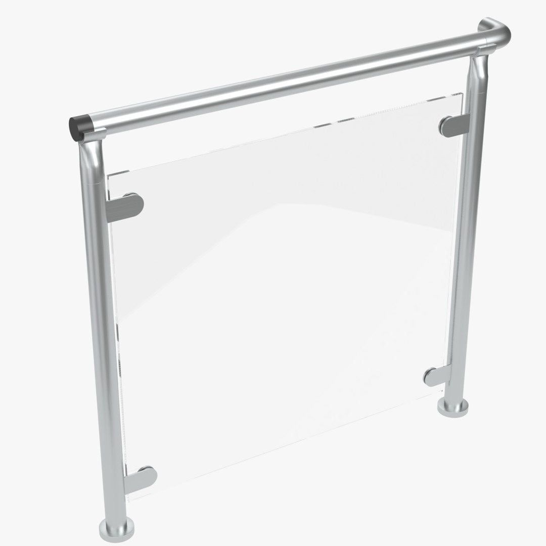 3D Glass Handrail Module 1 Model - TurboSquid 2201151