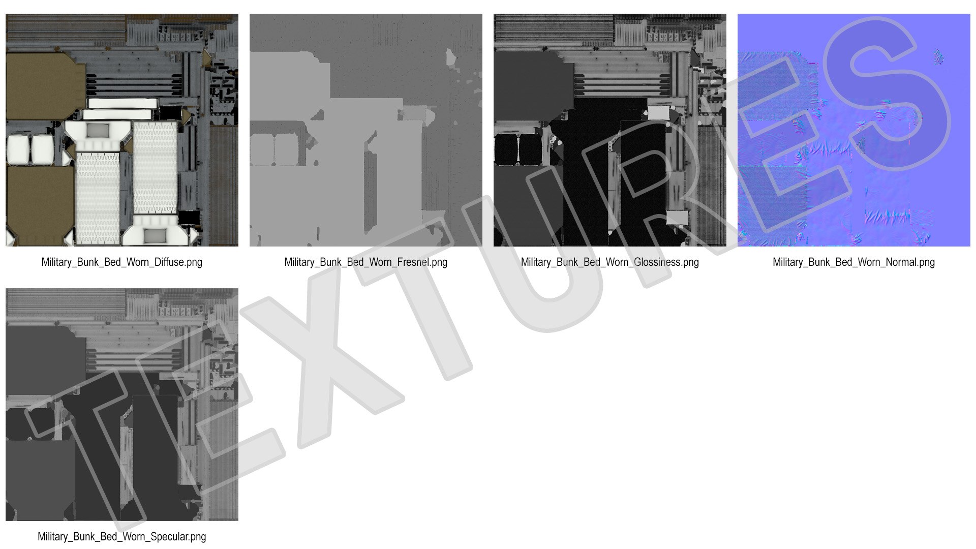 Military Bunk Bed Worn 3D - TurboSquid 2079678