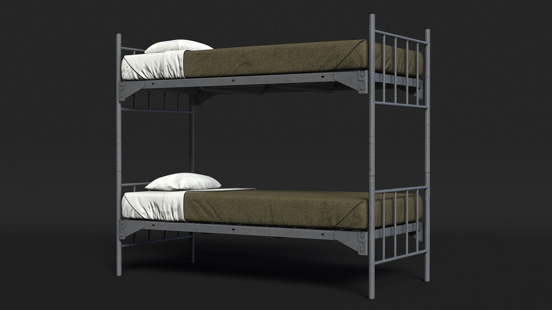 Military Bunk Bed Worn 3D - TurboSquid 2079678