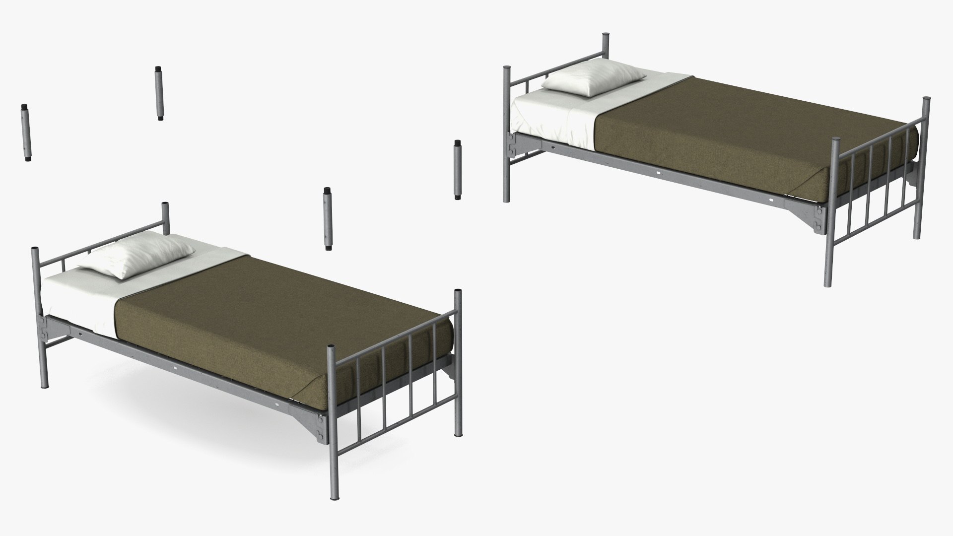 Military Bunk Bed Worn 3D - TurboSquid 2079678