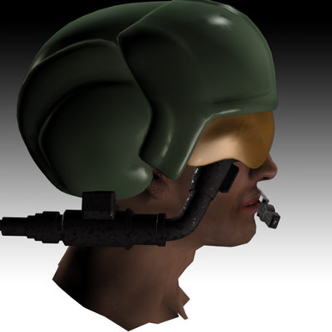Helicopter Pilot Helmet 3d Model