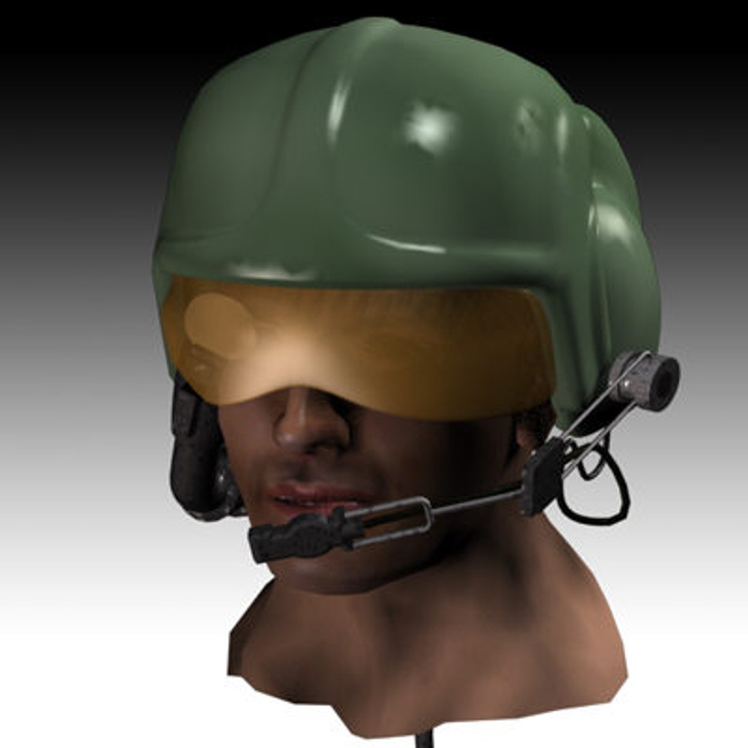 Helicopter Pilot Helmet 3d Model