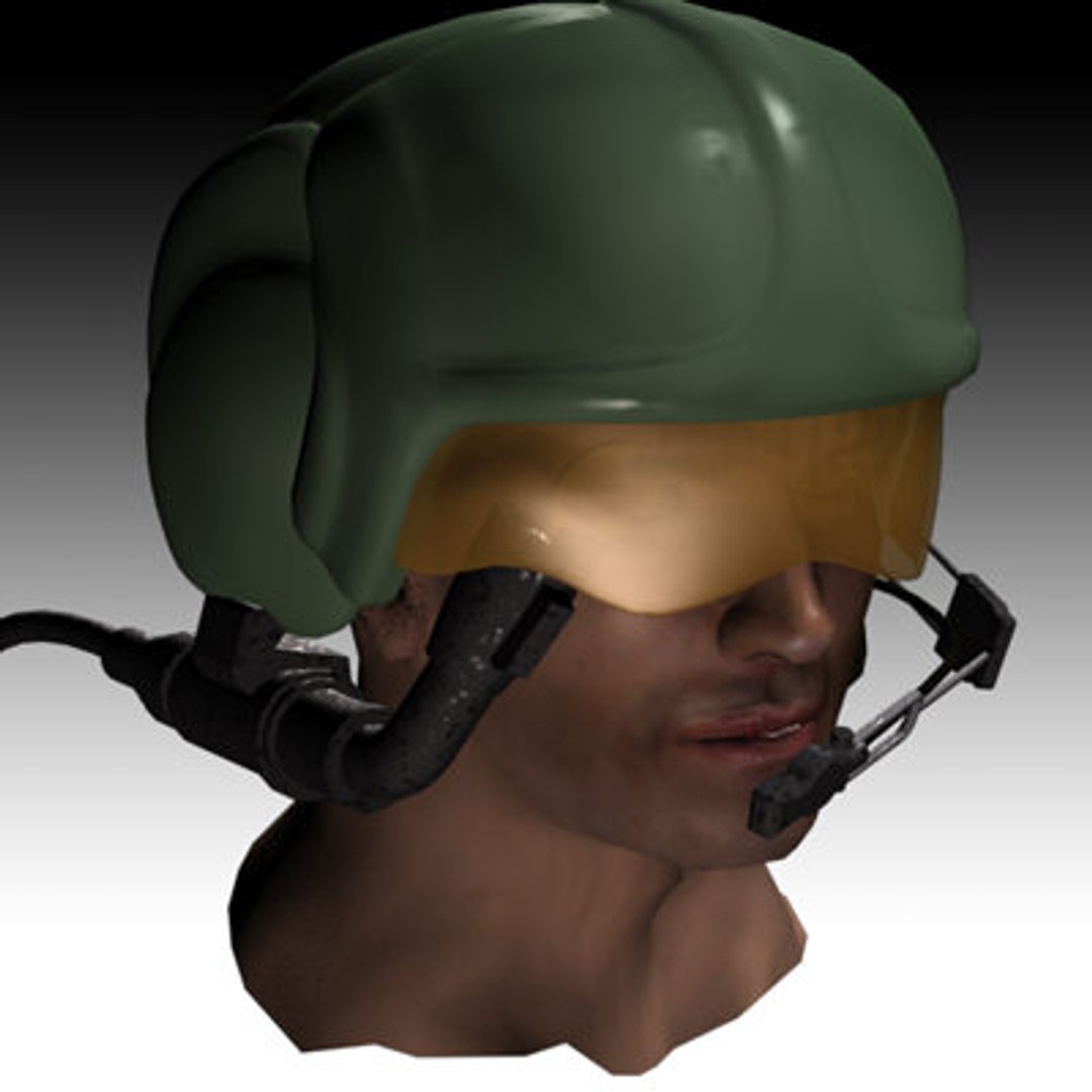 Helicopter Pilot Helmet 3d Model