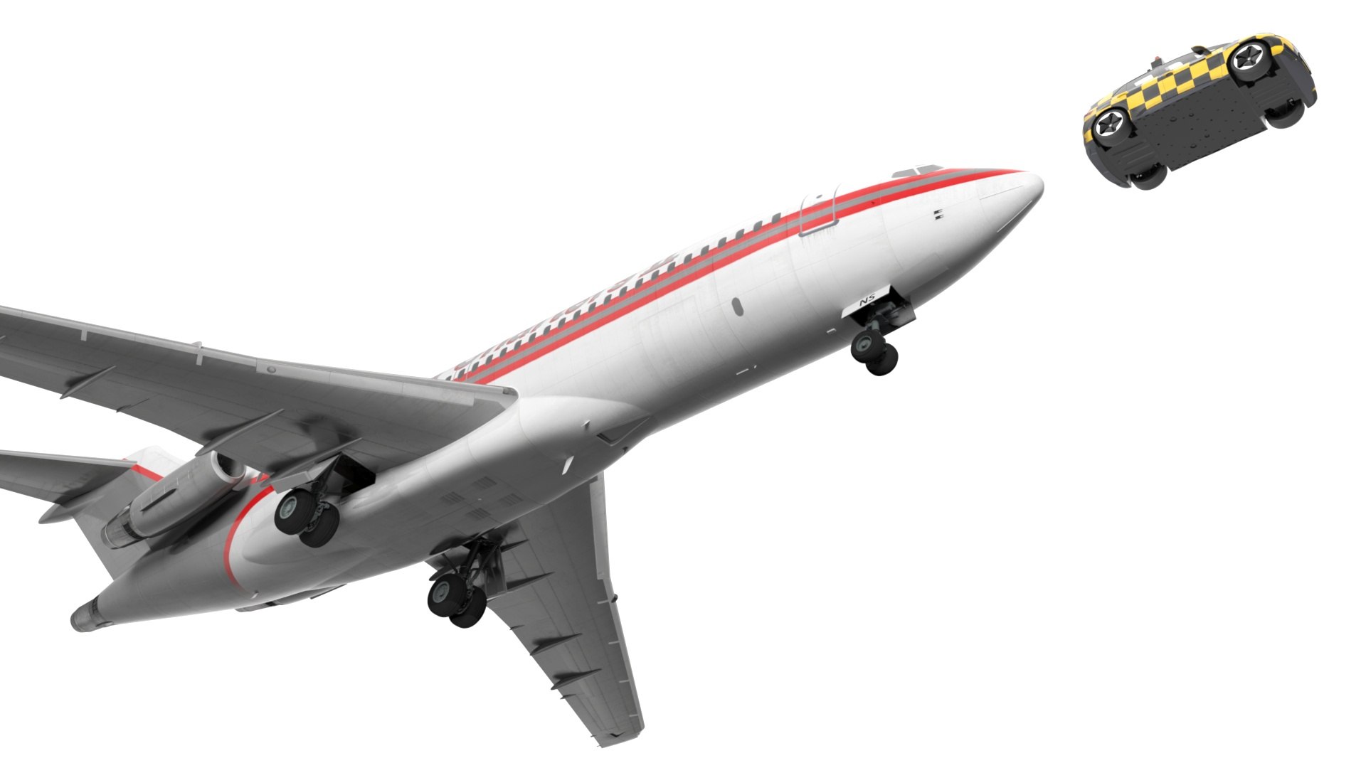 Volkswagen Follow Me Car Accompanies An Charter Boeing 727 3D - TurboSquid 2368896