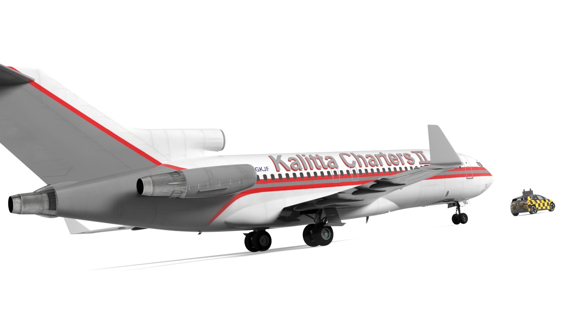 Volkswagen Follow Me Car Accompanies An Charter Boeing 727 3D - TurboSquid 2368896