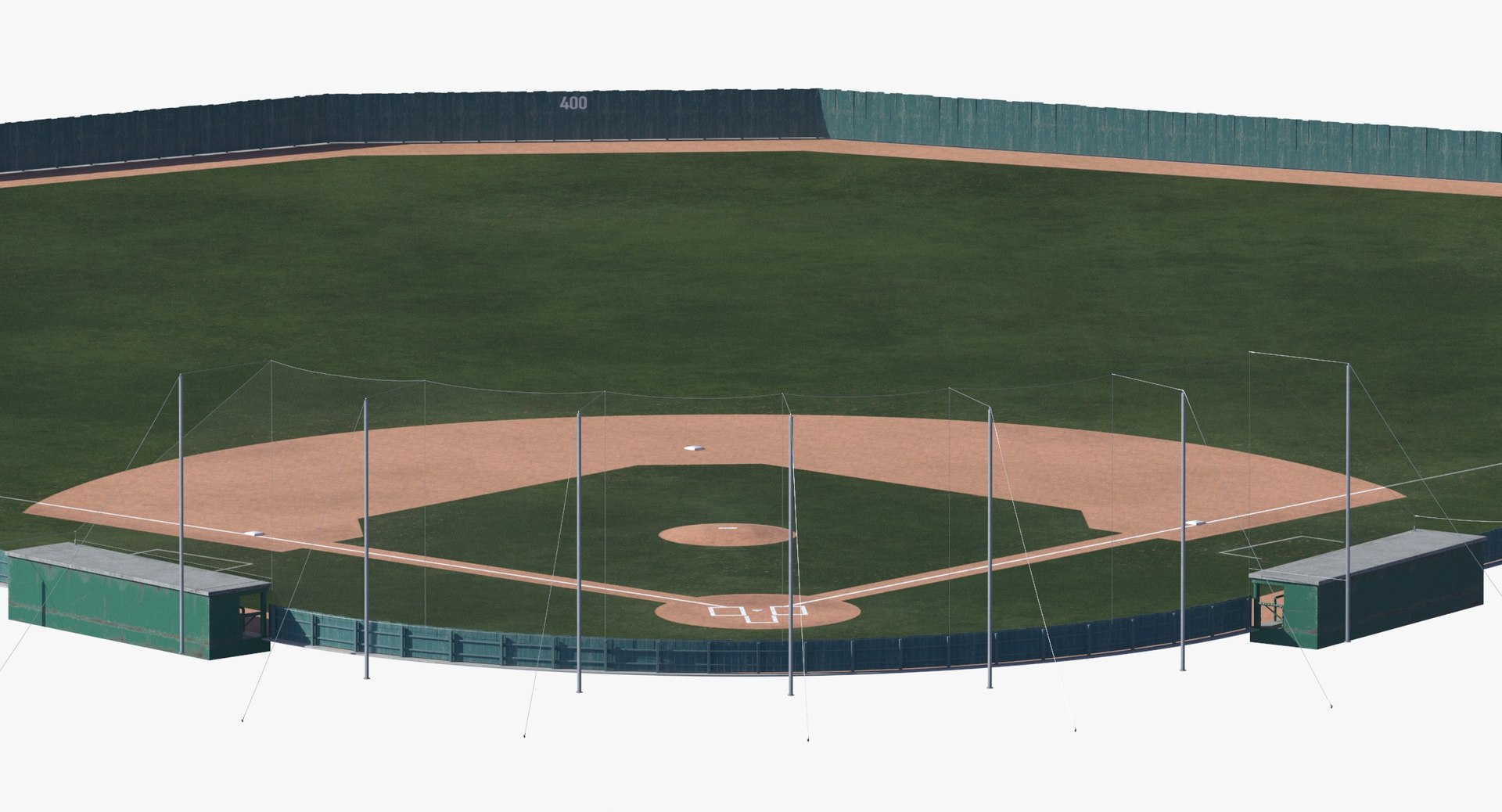 3D Baseball Field Wooden Wall Model - TurboSquid 1612136