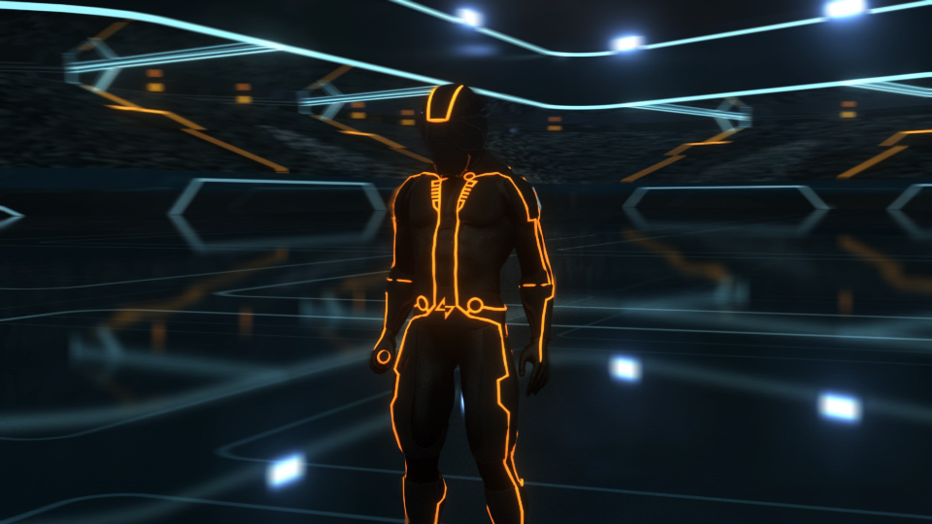 3d Model Tron Bike Pose Riding