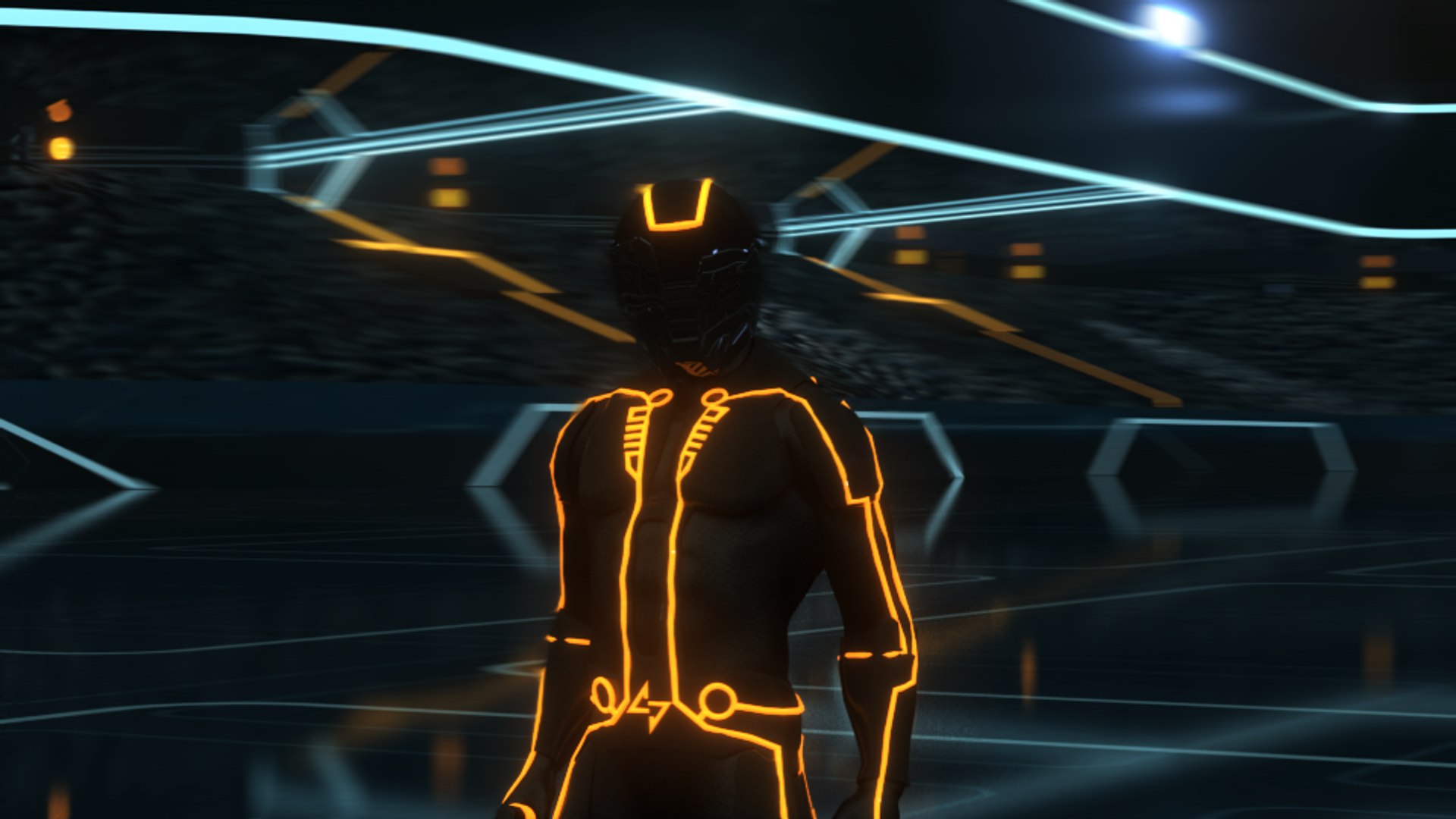 3d Model Tron Bike Pose Riding