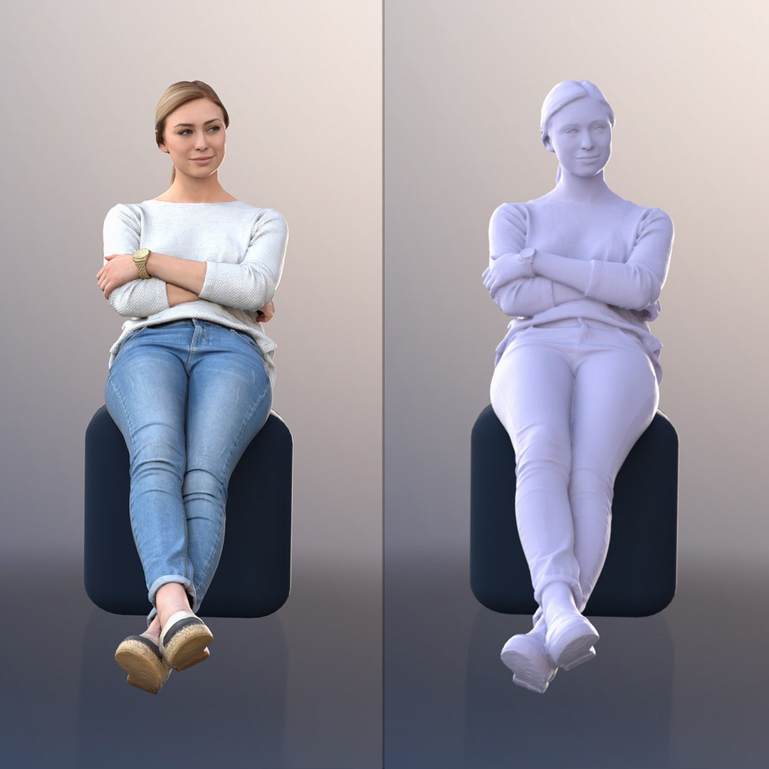 10086 Ramona - Sitting Casual Woman Leaning Back 3D model - TurboSquid ...