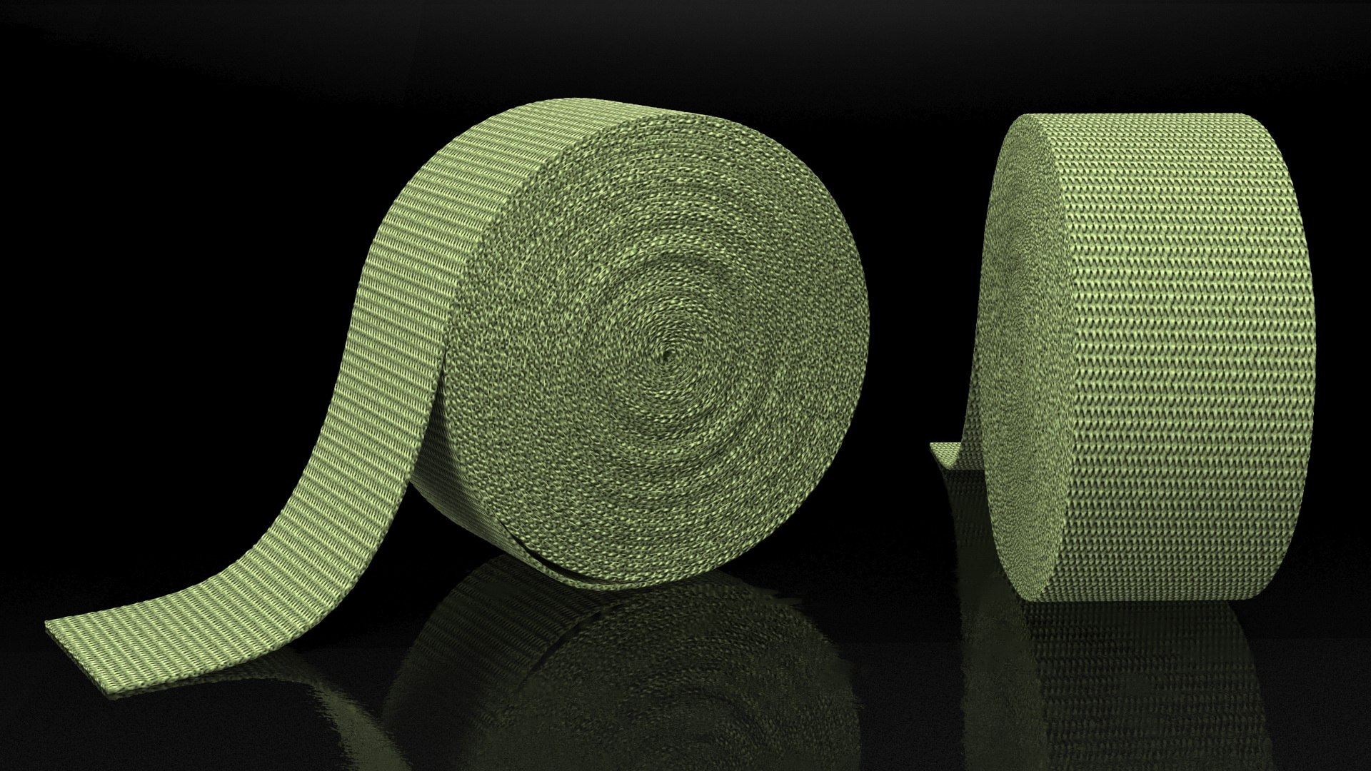Webbing Belt Strap Roll Green 3D - TurboSquid 1841332