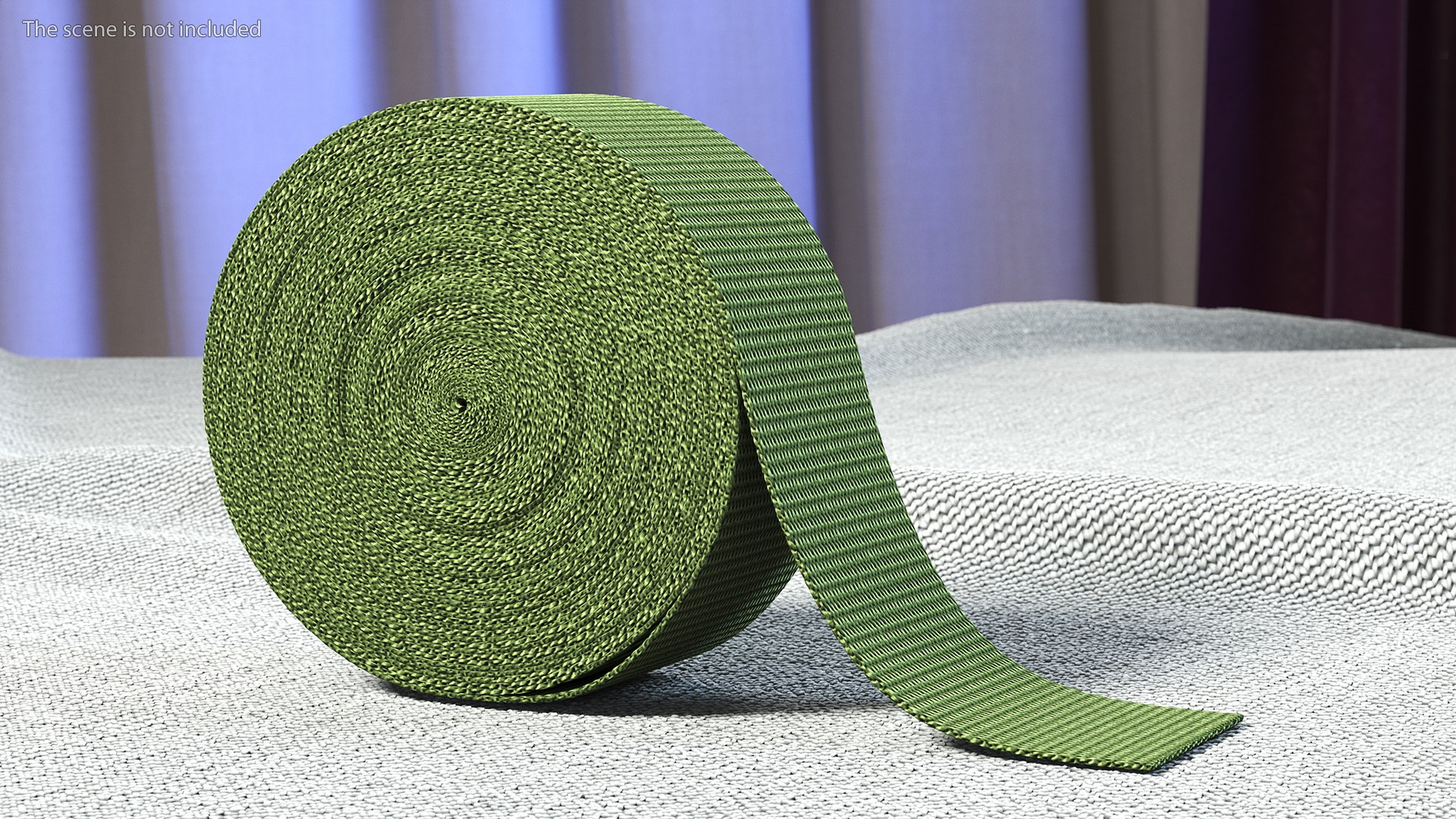 Webbing Belt Strap Roll Green 3D - TurboSquid 1841332